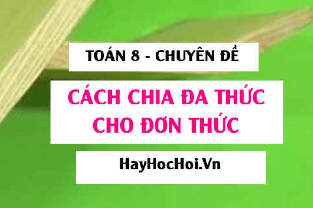 Cách chia đa thức cho đơn thức, Phát biểu quy tắc, Ví dụ và Bài tập ...